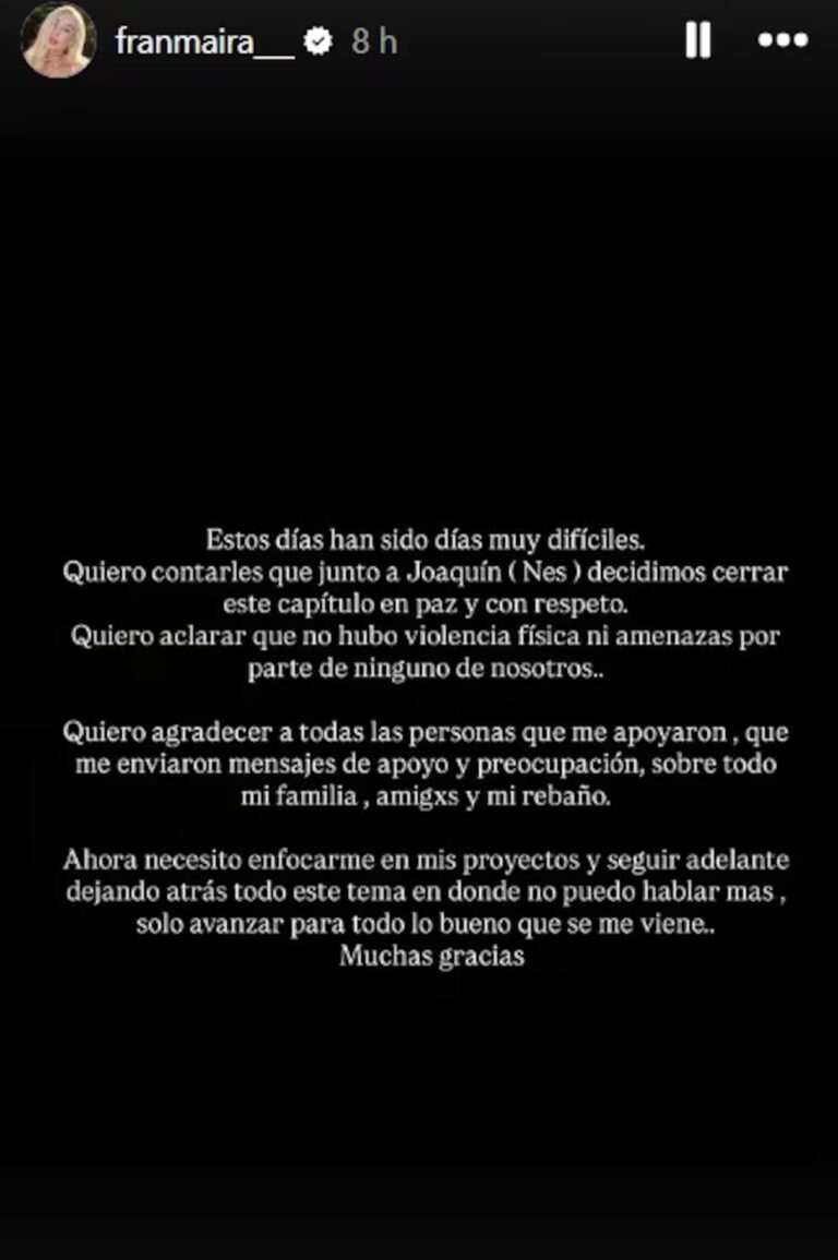 Fran Maira reaparece tras agresión y deja potente mensaje en redes: “No ...